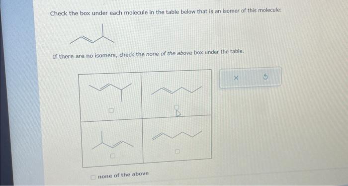 Solved Check the box under each molecule in the table below | Chegg.com