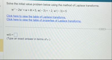 Solve the initial value problem below using the | Chegg.com