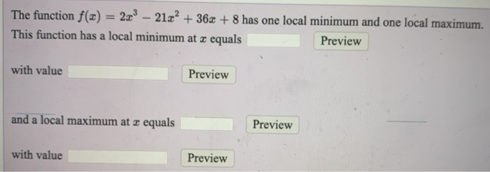 Solved The function f(x) = 2x3 - 21x2 + 36x + 8 has one | Chegg.com