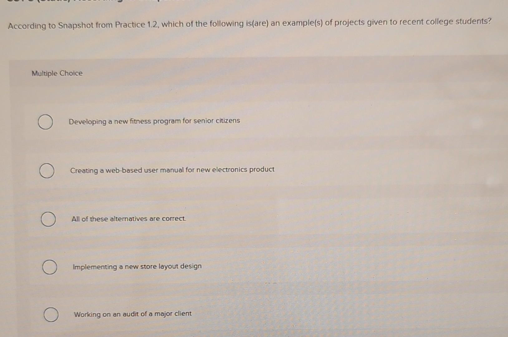 Solved According to Snapshot from Practice 1.2, which of the | Chegg.com