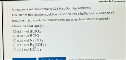 Solved Use the References toAn aqueous solution contains | Chegg.com