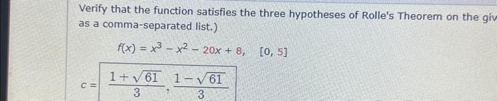 Solved Verify that the function satisfies the three | Chegg.com