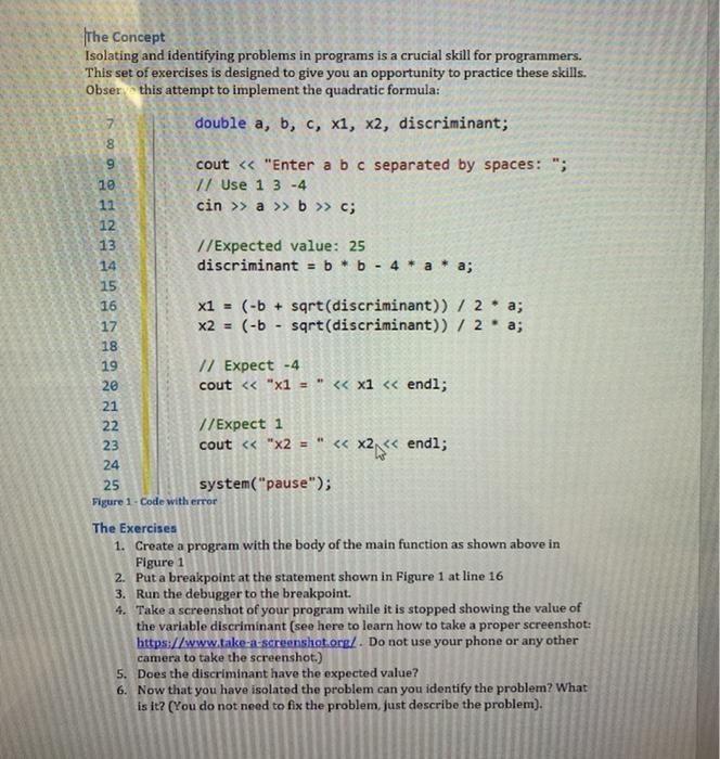 Solved The Concept Isolating and identifying problems in | Chegg.com