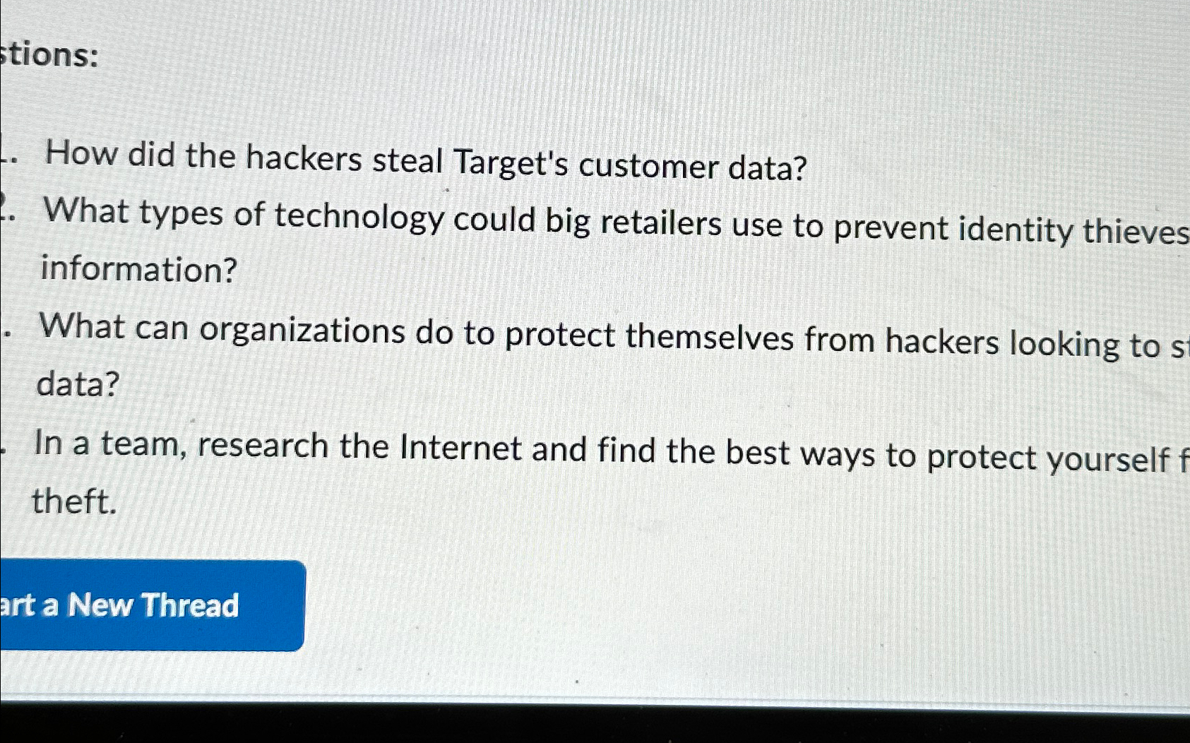 Solved tions:How did the hackers steal Target's customer | Chegg.com