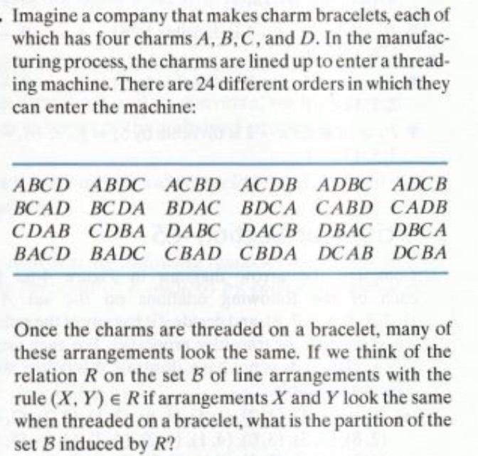 Solved Imagine a company that makes charm bracelets, each of | Chegg.com