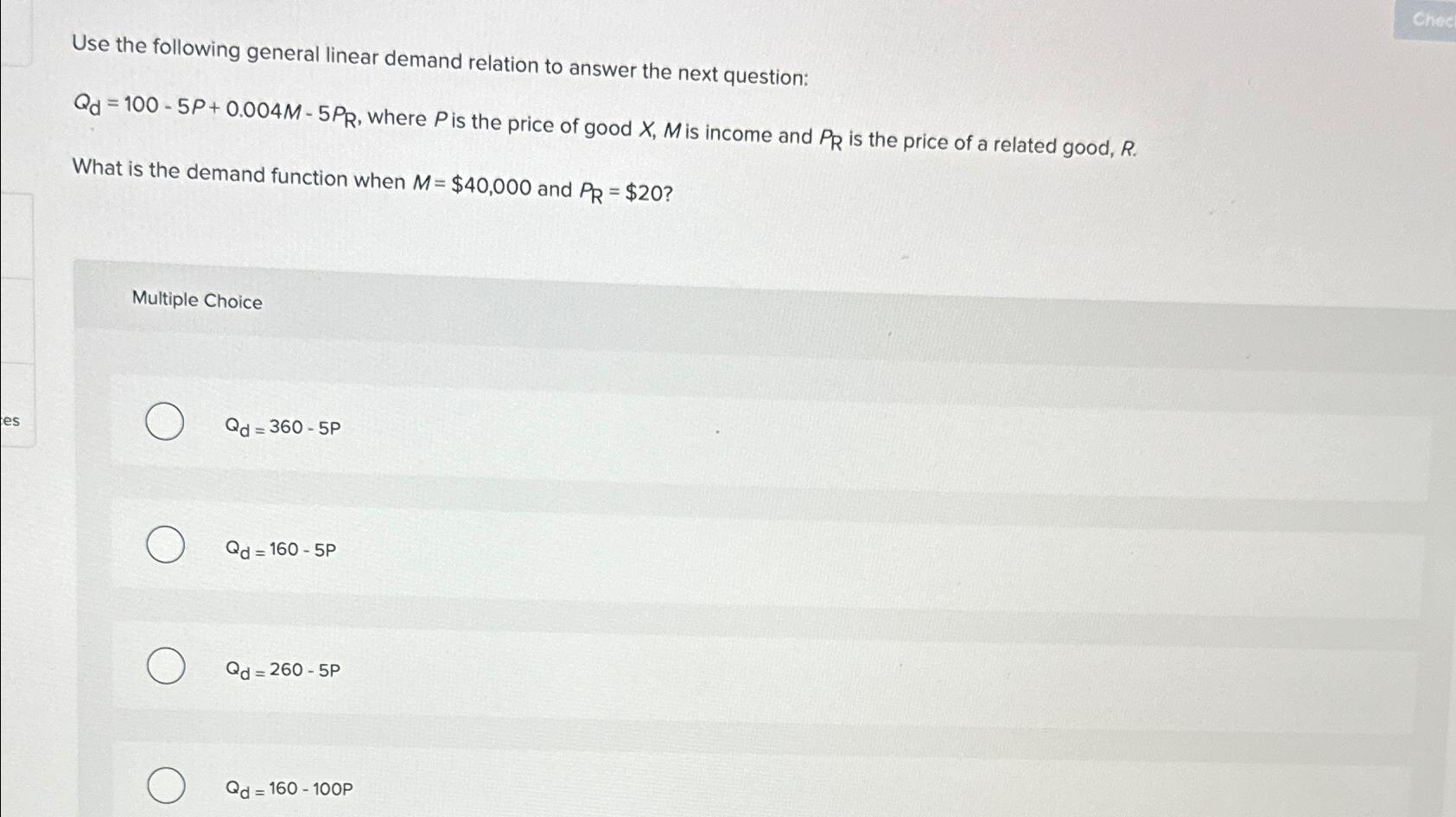 Solved Use the following general linear demand relation to | Chegg.com
