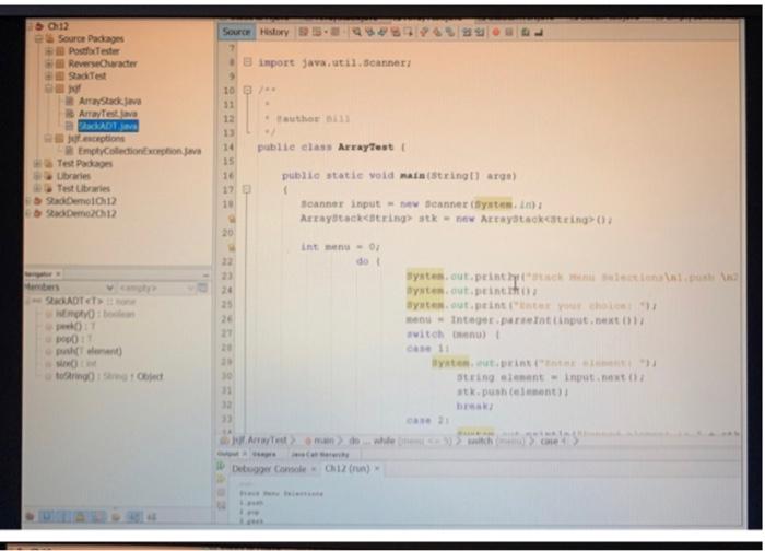 Solved ADT Stack 1 Criteria Ratings Pts Documentation | Chegg.com