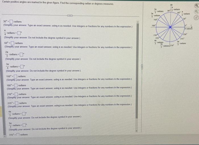 Solved Certain positive angles are marked in the given | Chegg.com