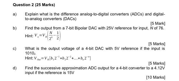 Solved 12" 2 Question 2 (25 Marks) a) Explain what is the | Chegg.com