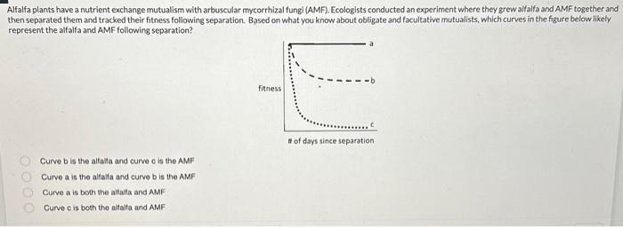 Solved Alfalfa plants have a nutrient exchange mutualism | Chegg.com