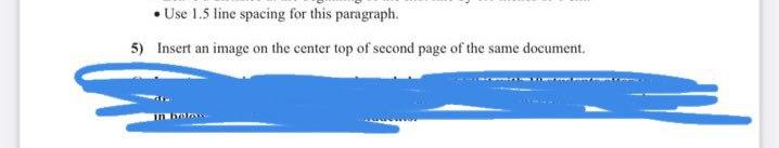 Solved • Use 1.5 line spacing for this paragraph. 5) Insert | Chegg.com