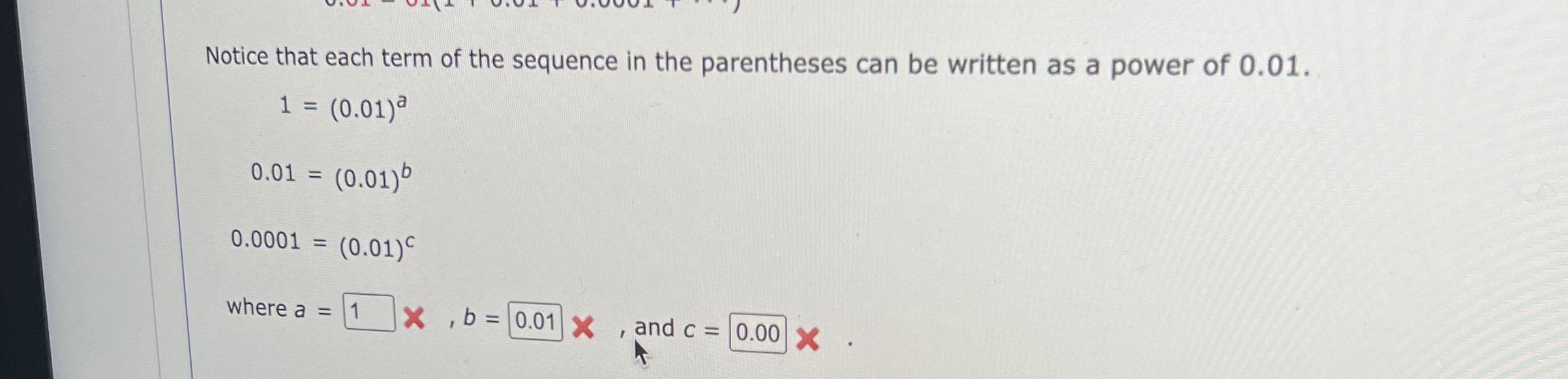 Solved Notice that each term of the sequence in the | Chegg.com
