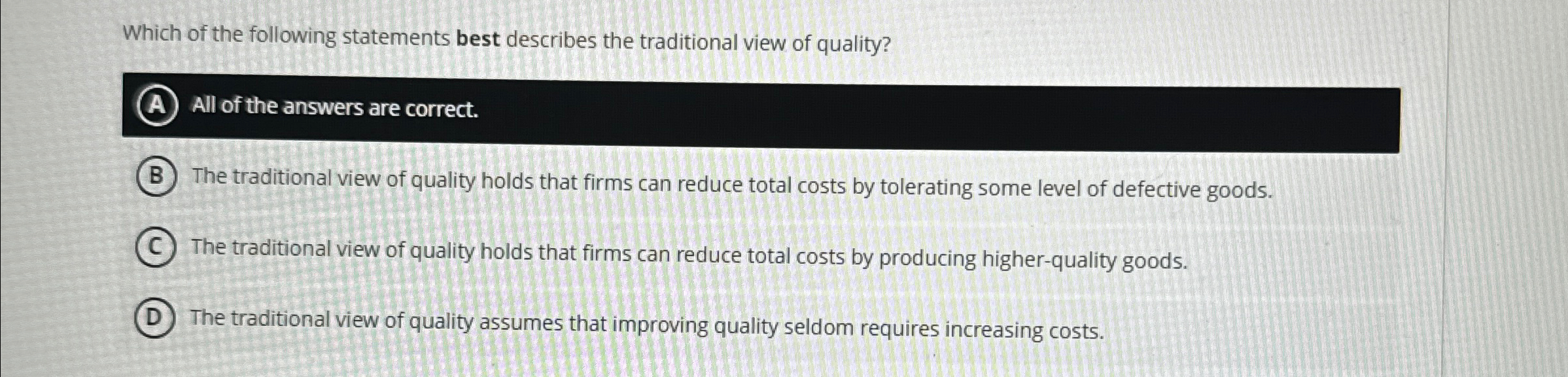 Solved Which of the following statements best describes the | Chegg.com