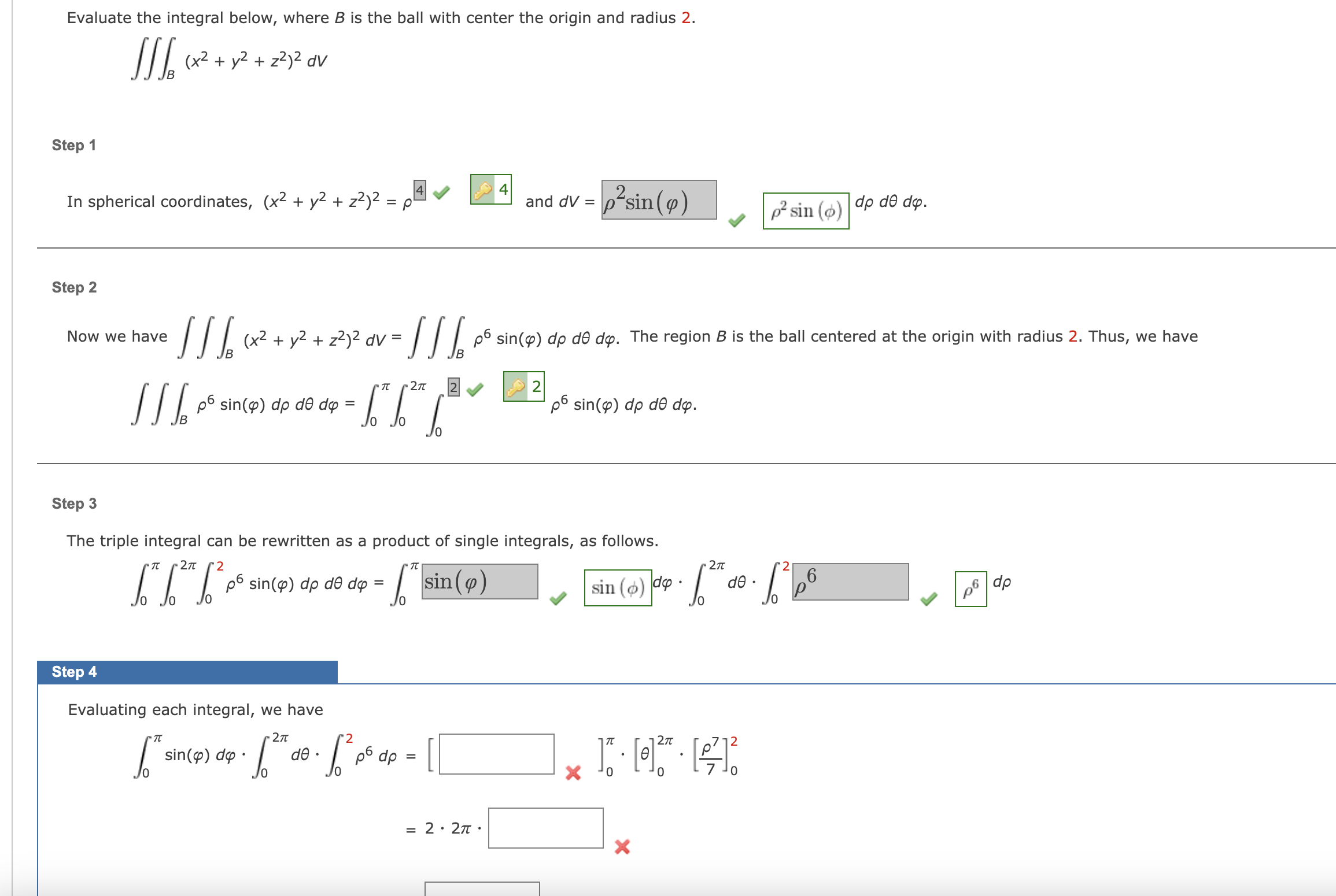 Solved Evaluate the integral below, where B ﻿is the ball | Chegg.com