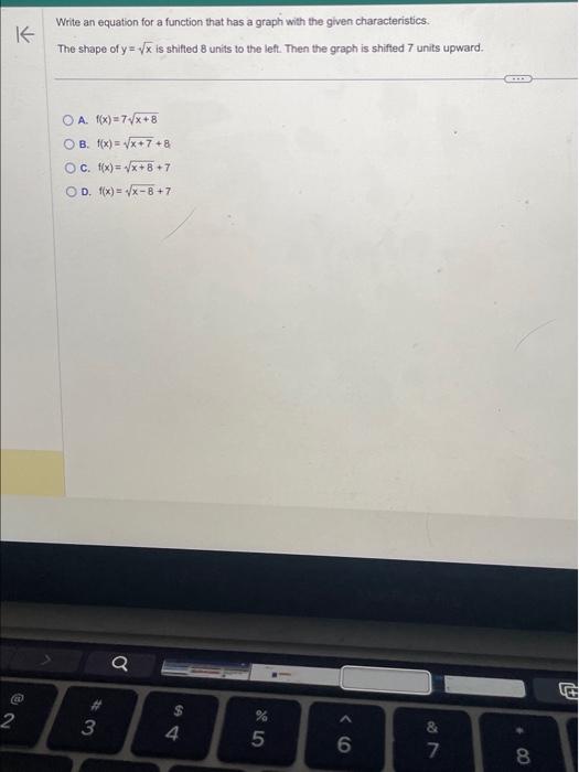 Solved Write an equation for a function that has a graph | Chegg.com