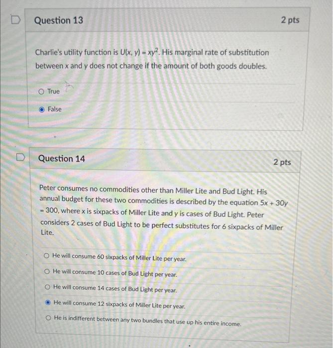 Solved Joseph's utility function is given by Uj=xA+2xB, | Chegg.com