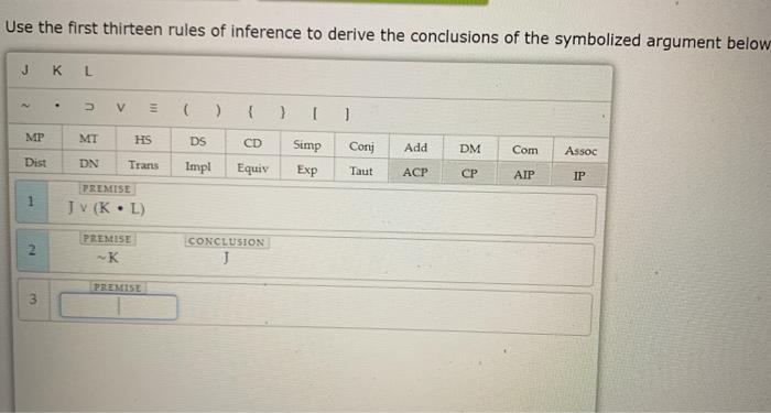 Solved Use the first thirteen rules of inference to derive | Chegg.com