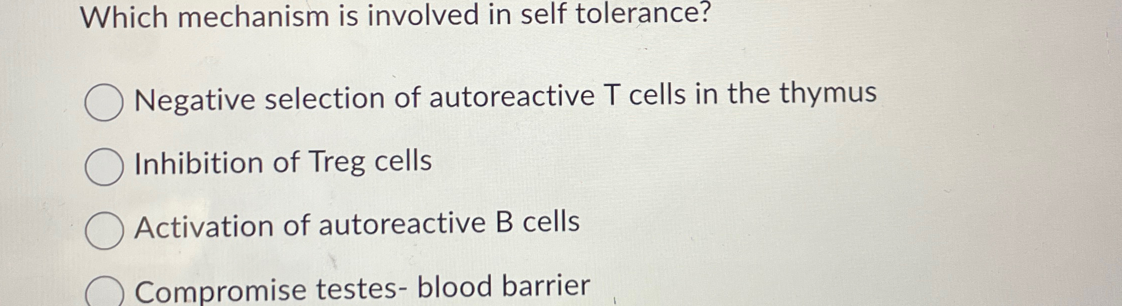 Solved Which mechanism is involved in self | Chegg.com