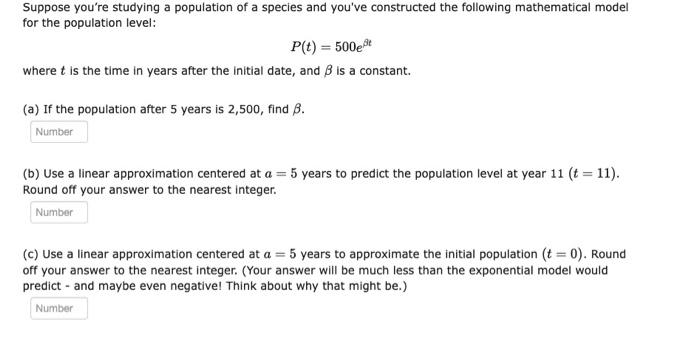 Solved Suppose you're studying a population of a species and | Chegg.com