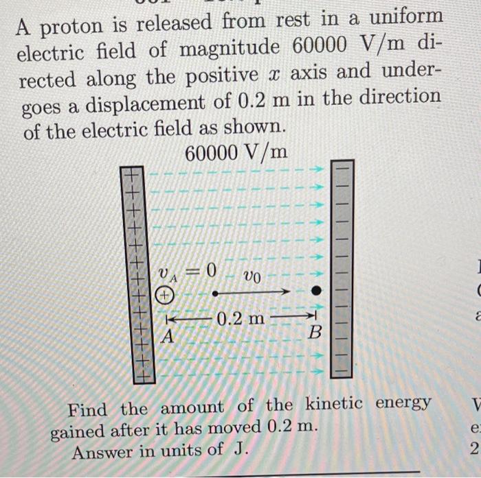 Solved A proton is released from rest in a uniform electric | Chegg.com