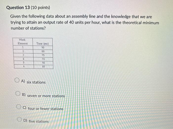Solved Question 13 (10 points) Given the following data | Chegg.com