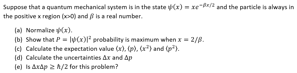 Suppose that a quantum mechanical system is in the | Chegg.com