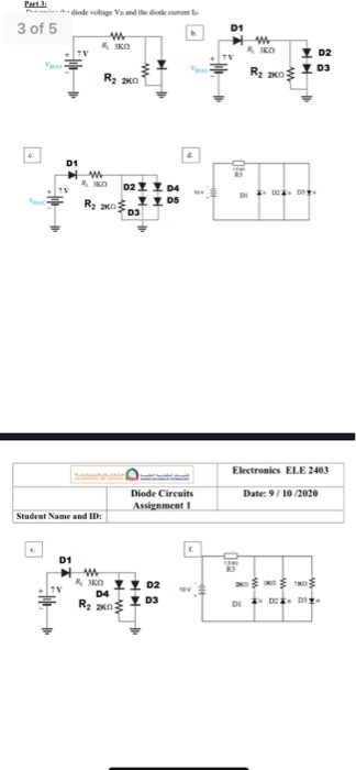 Solved Part 24 • Use diode complete model equivalent circuit | Chegg.com
