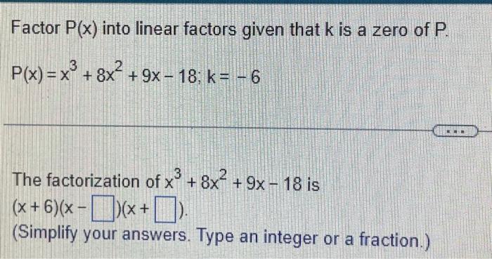 Solved Let f(x) be a cubic polynomial with zeros −2,4, and 3 | Chegg.com