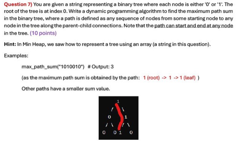 Solved Question 7) ﻿You are given a string representing a | Chegg.com
