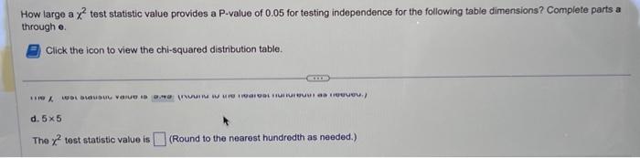 Solved How large a x² test statistic value provides a | Chegg.com