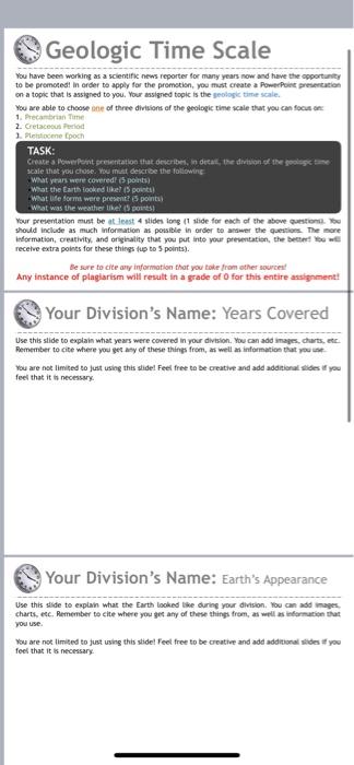 Solved Attached Files: Geologic Time Scale Information | Chegg.com