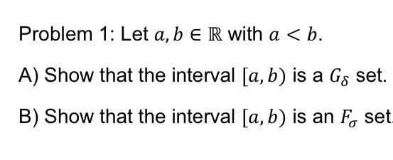 Solved Problem 1: Let a, b E R with a