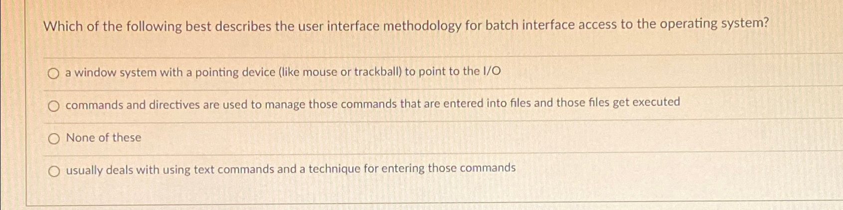 Solved Which of the following best describes the user | Chegg.com