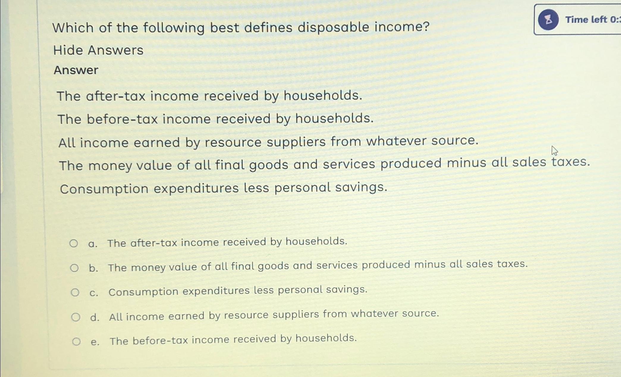 Solved Which of the following best defines disposable | Chegg.com
