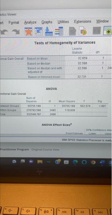 Solved how do i find the effect suze for a one way ANOVA | Chegg.com