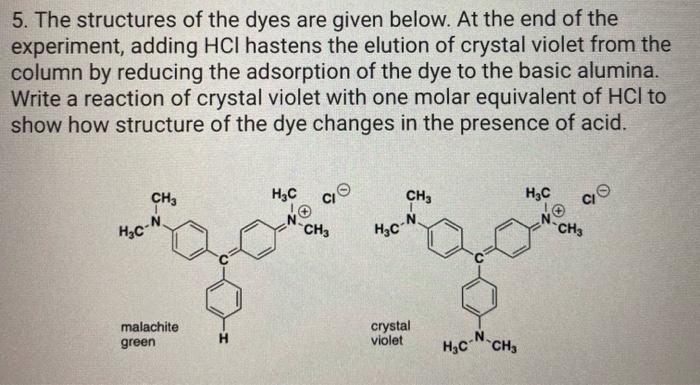 Solved 5. The structures of the dyes are given below. At the | Chegg.com
