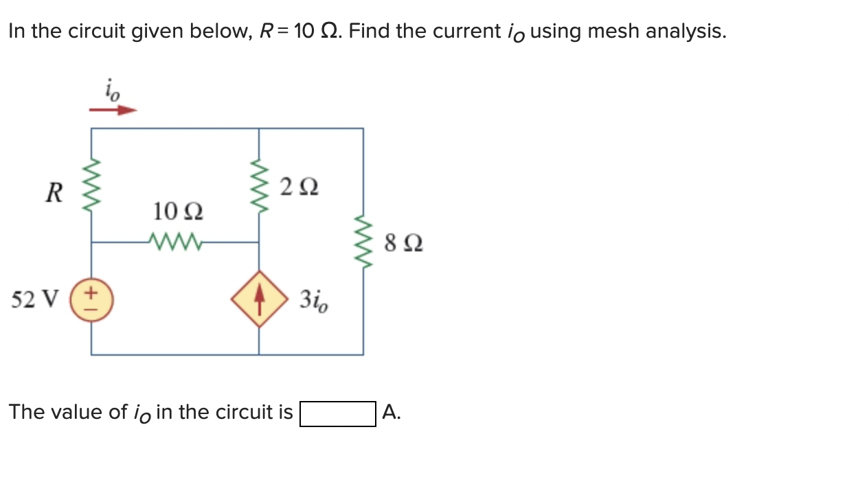Solved In the circuit given below, R=10Ω. ﻿Find the current | Chegg.com