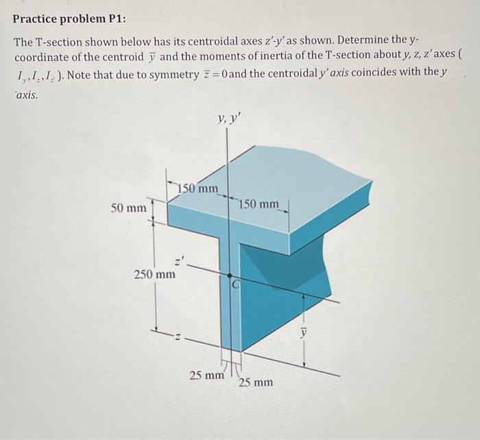 Solved Practice problem P1: The T-section shown below has | Chegg.com