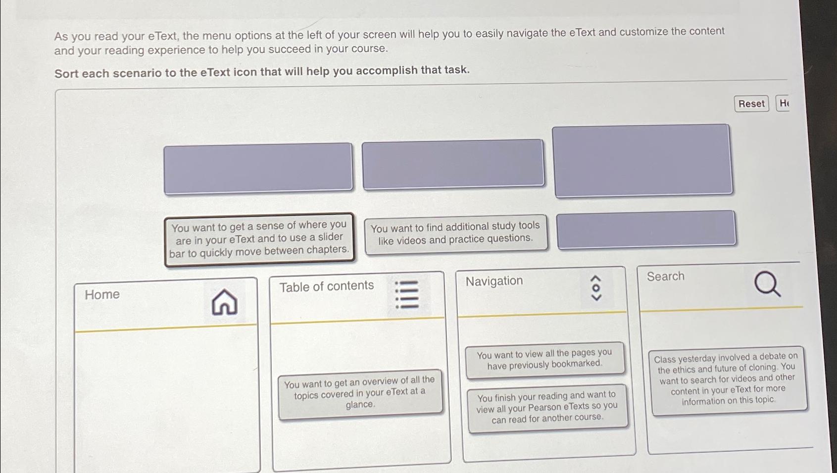Solved As you read your eText, the menu options at the left | Chegg.com
