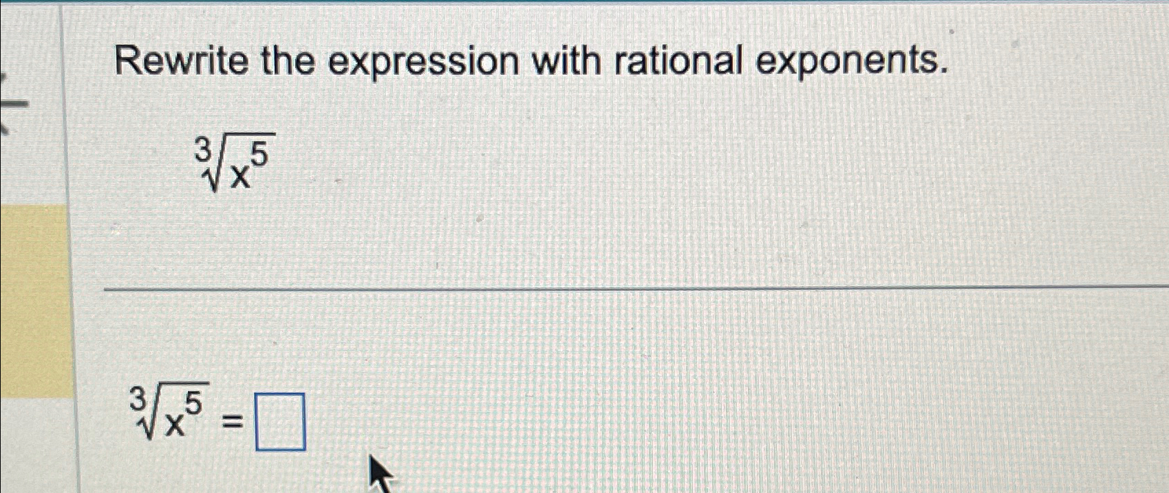 Solved Rewrite the expression with rational | Chegg.com