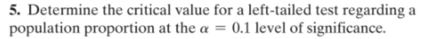 Solved Determine The Critical Value For A Left Tailed Test 9750