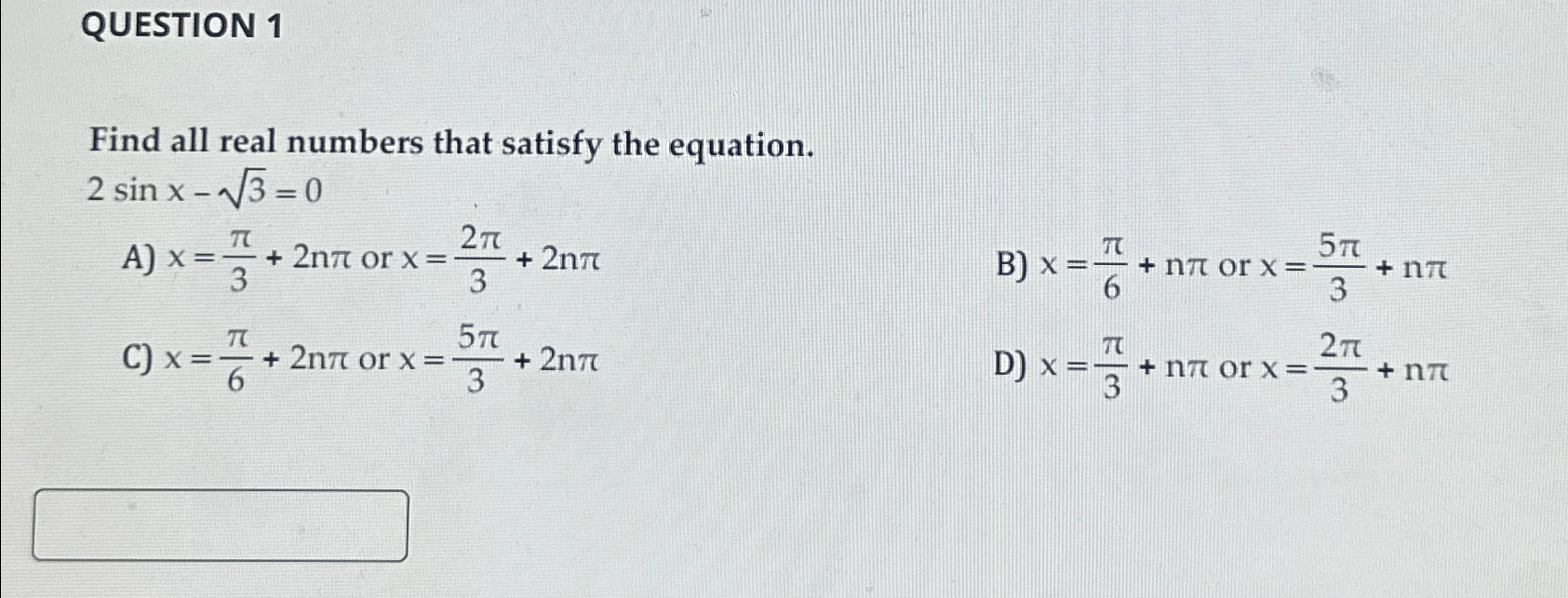 Solved QUESTION 1Find all real numbers that satisfy the | Chegg.com