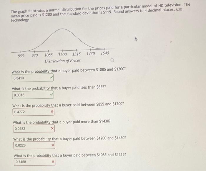 Solved The graph illustrates a normal distribution for the | Chegg.com