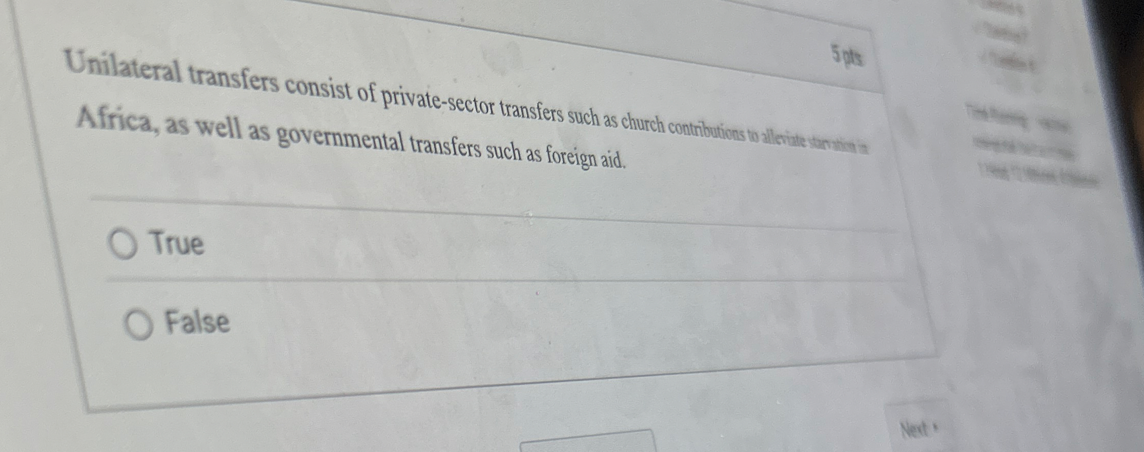 Solved Unilateral transfers consist of private-sector | Chegg.com