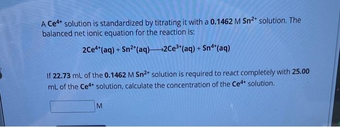 Solved The concentration of Fe2+ in a solution is determined | Chegg.com