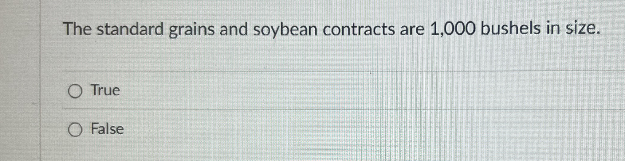 Solved The standard grains and soybean contracts are 1,000 | Chegg.com