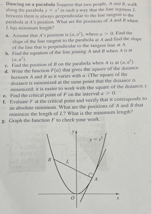 Solved Dancing on a parabola Suppose that two people. A and | Chegg.com