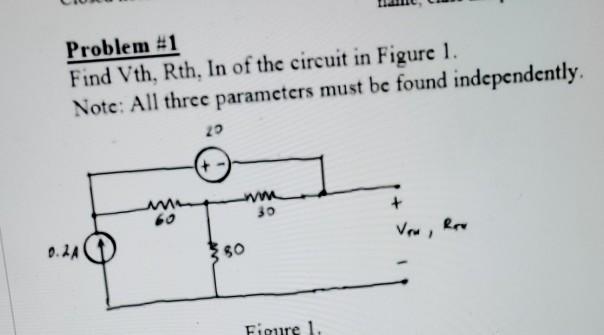 Solved Problem #1 Find Vth, Rth. In of the circuit in Figure | Chegg.com