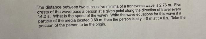 Solved The distance between two successive minima of a | Chegg.com
