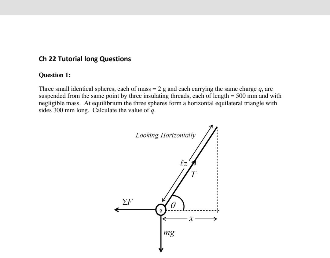 Solved Three small identical spheres, each of mass =2 g and | Chegg.com